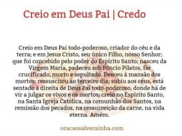 Creio em Deus Pai ou Credo: Oração (Português – Latim - Inglês)